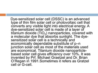 Dye sensitized solar cell brainware university | PPT