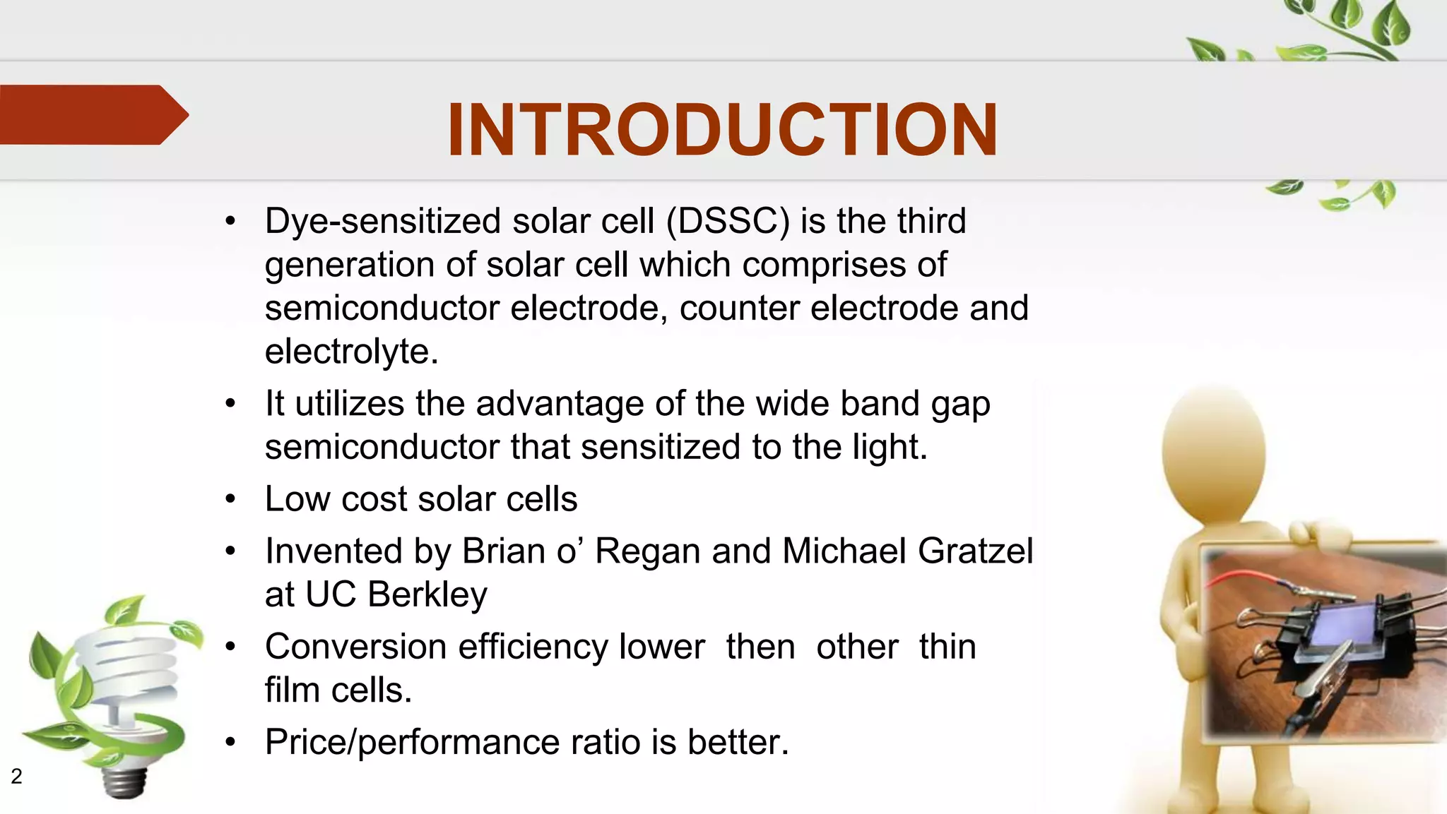 Dye sensitized solar cells | PPTX