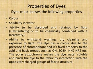 DYES part I ( intrduction, chromophore n auxochrome and classification.pptx
