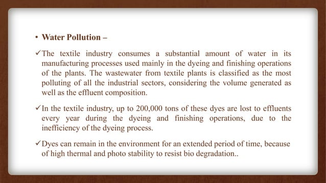 Dye pollution | PDF