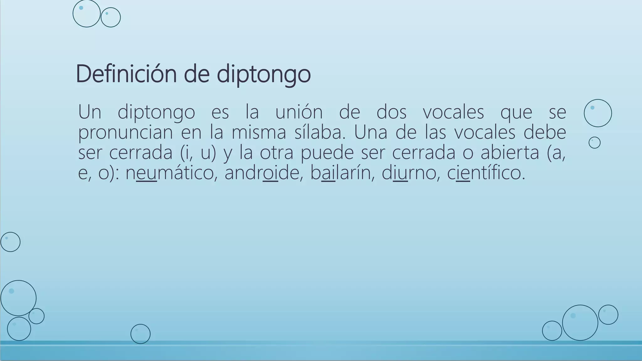 La tilde en los diptongos y los hiatos | PPTX