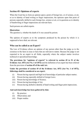 Dying declaration & Opinions Expert | PDF