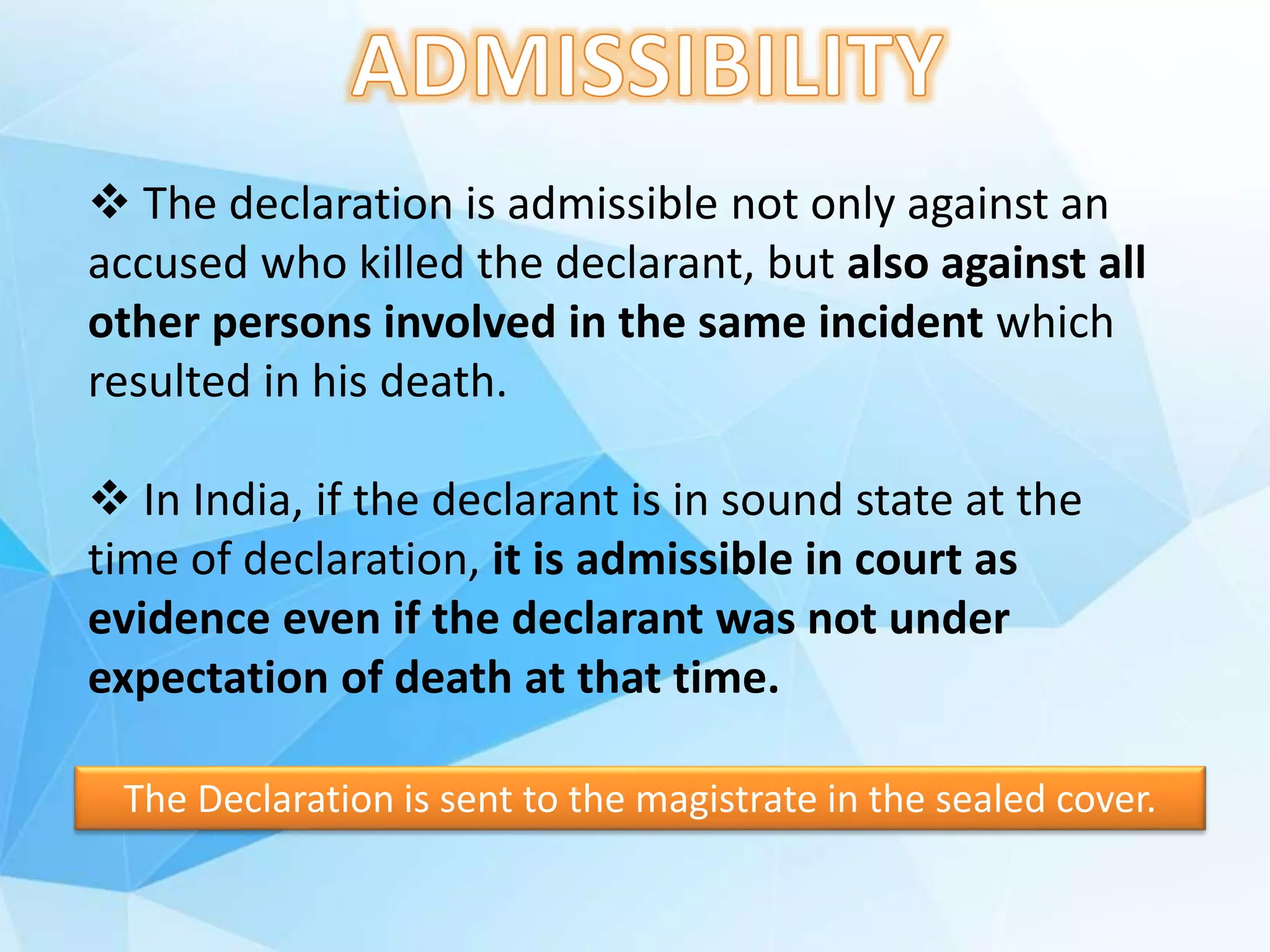 Dying declaration and Dying Deposition | PPTX