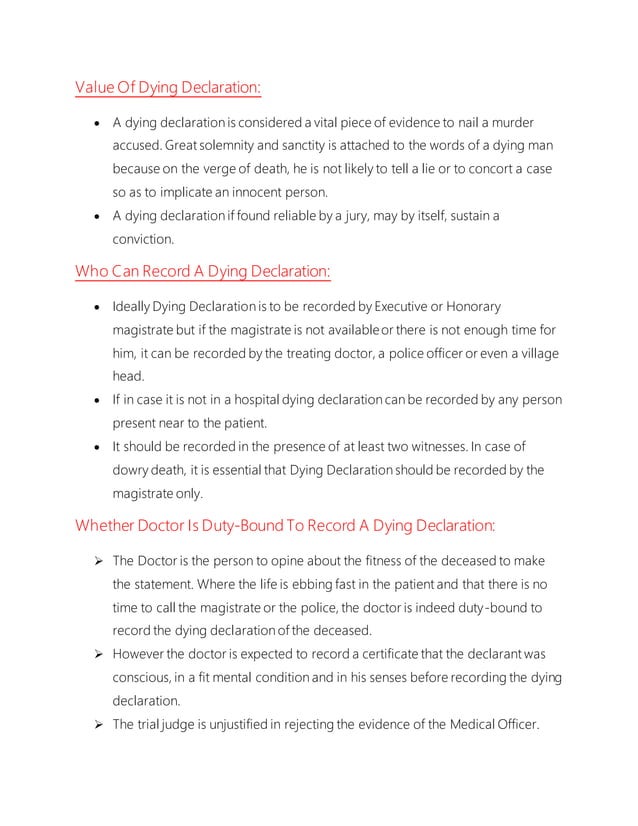 Dying declaration | DOCX