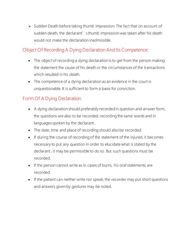 Dying declaration | PDF