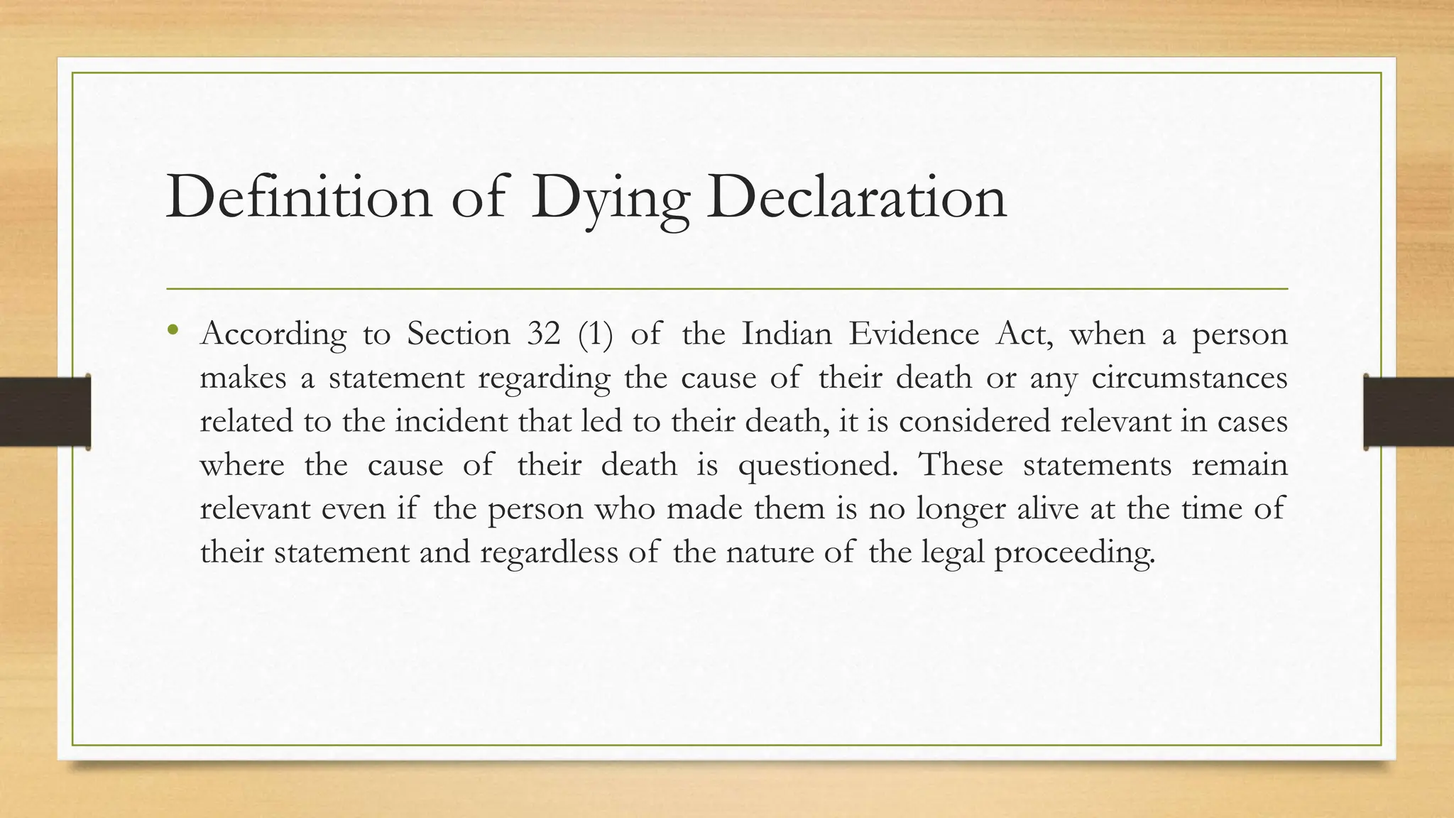 Dying declaration- | PPTX