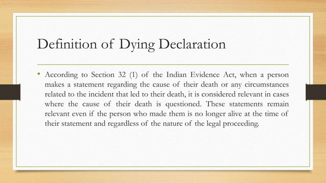 Dying declaration- | PPTX | First Aid | Injuries