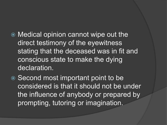 Dying declaration a critical study | PPT