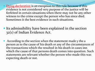Dying declaration ppt siddharth singh | PPTX