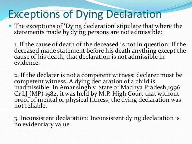 Dying declaration ppt siddharth singh