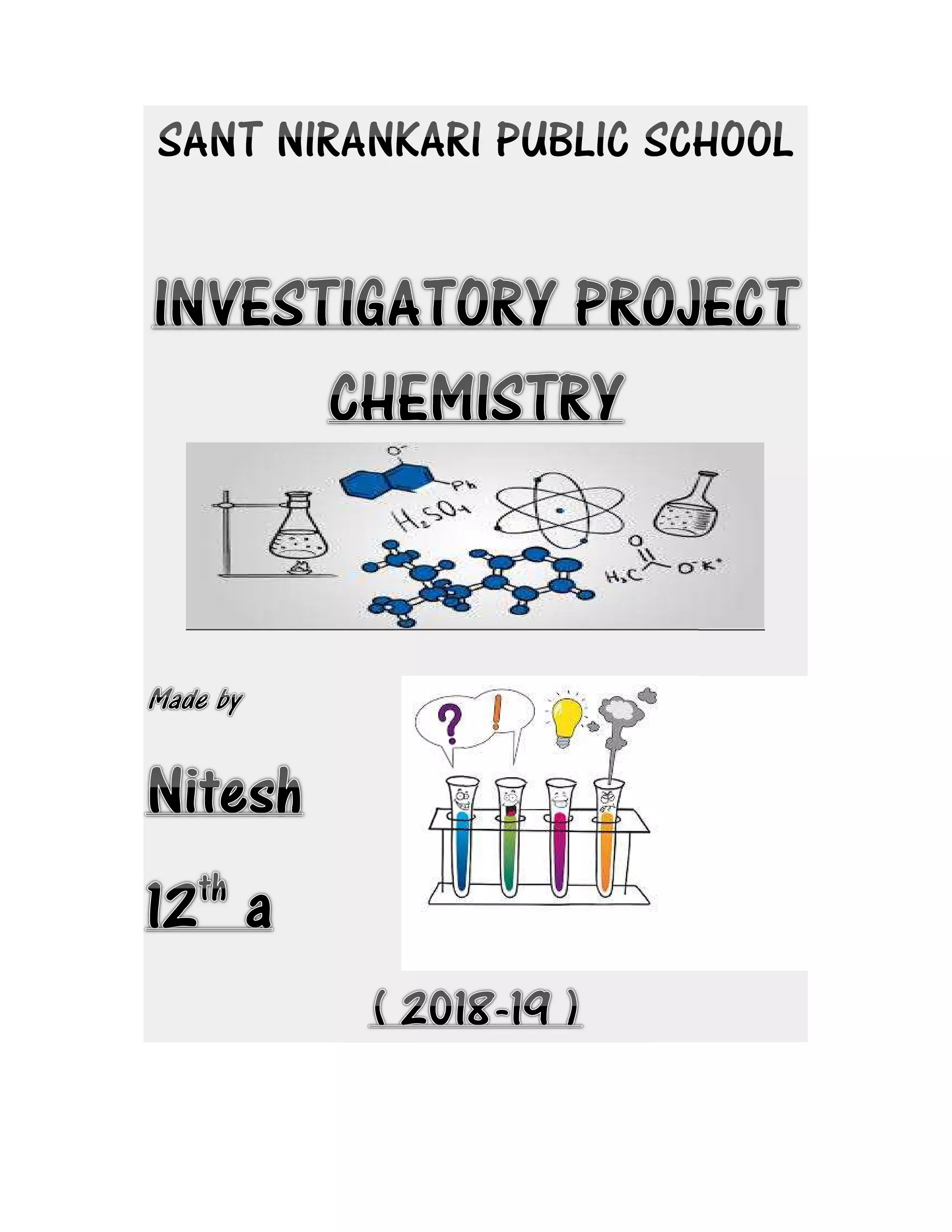 class 12th chemistry project | PDF