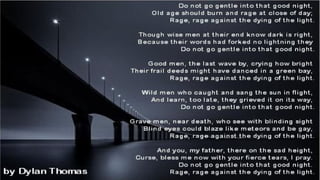 dylan-thomas-Do not go gentle into that Good Night | PPTX