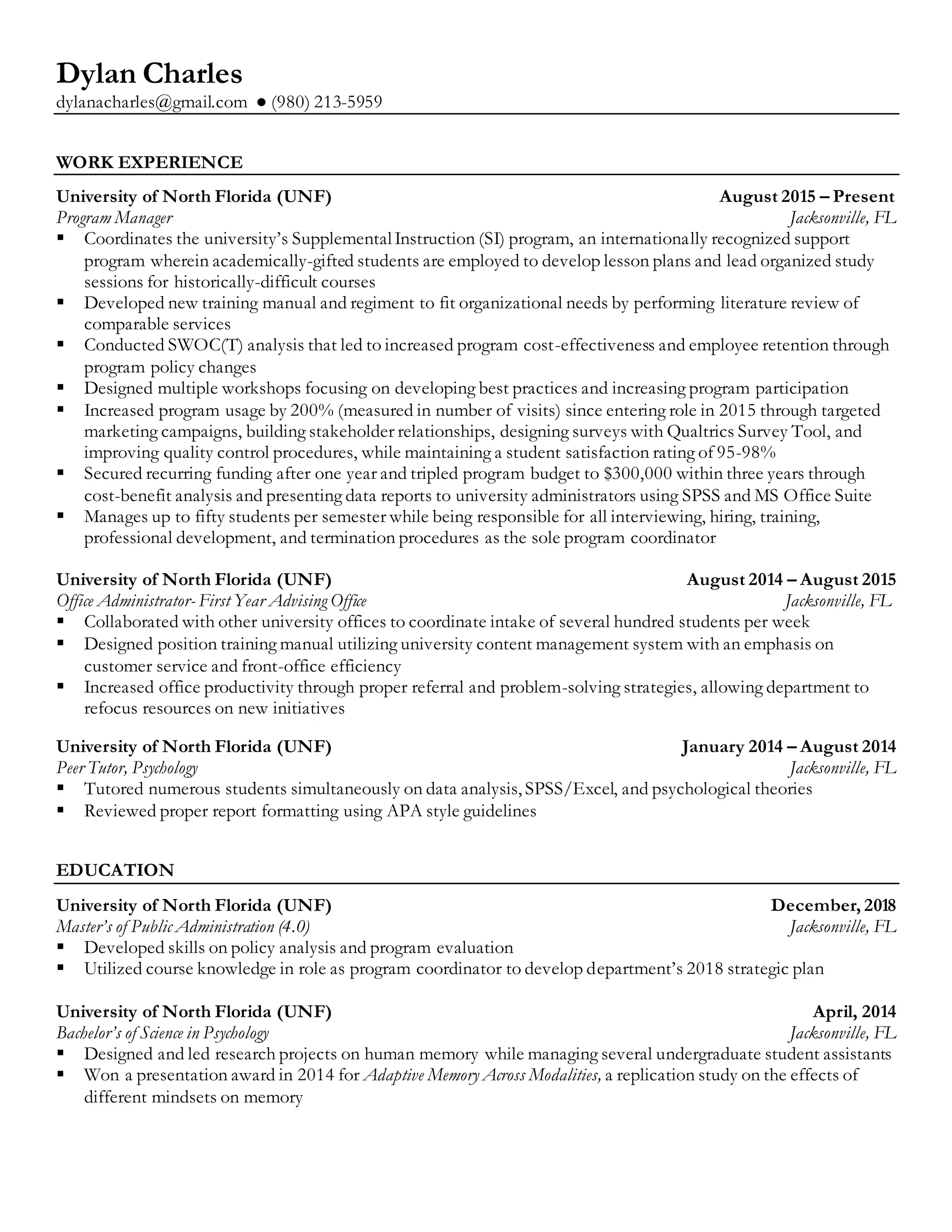 Dylan Charles resume | DOCX