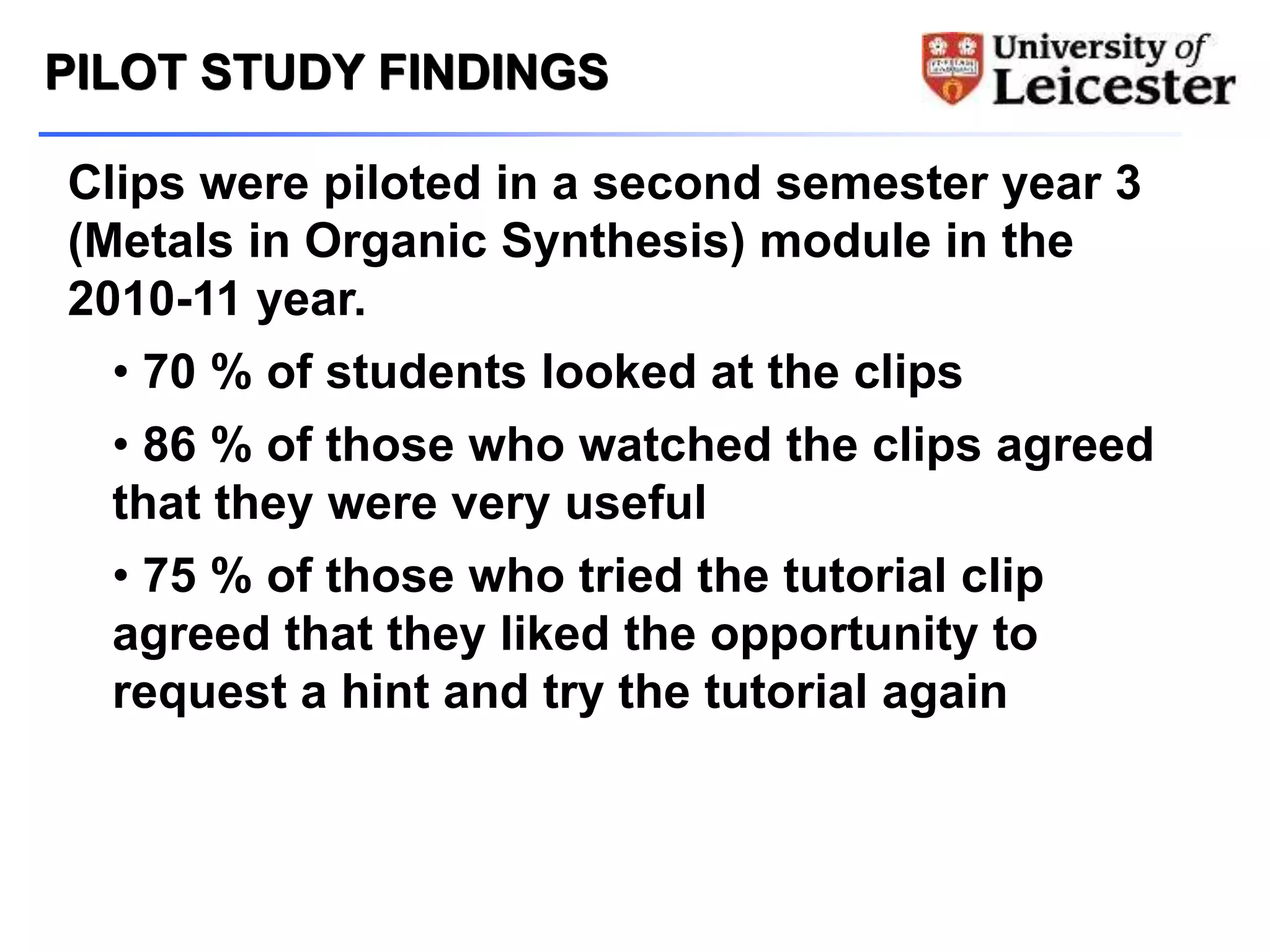 Chemistry Clips - Multimedia Resources for Supporting Student Learning ...