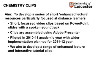 Chemistry Clips - Multimedia Resources for Supporting Student Learning ...