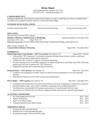 Dylan Shuck Resume | PDF