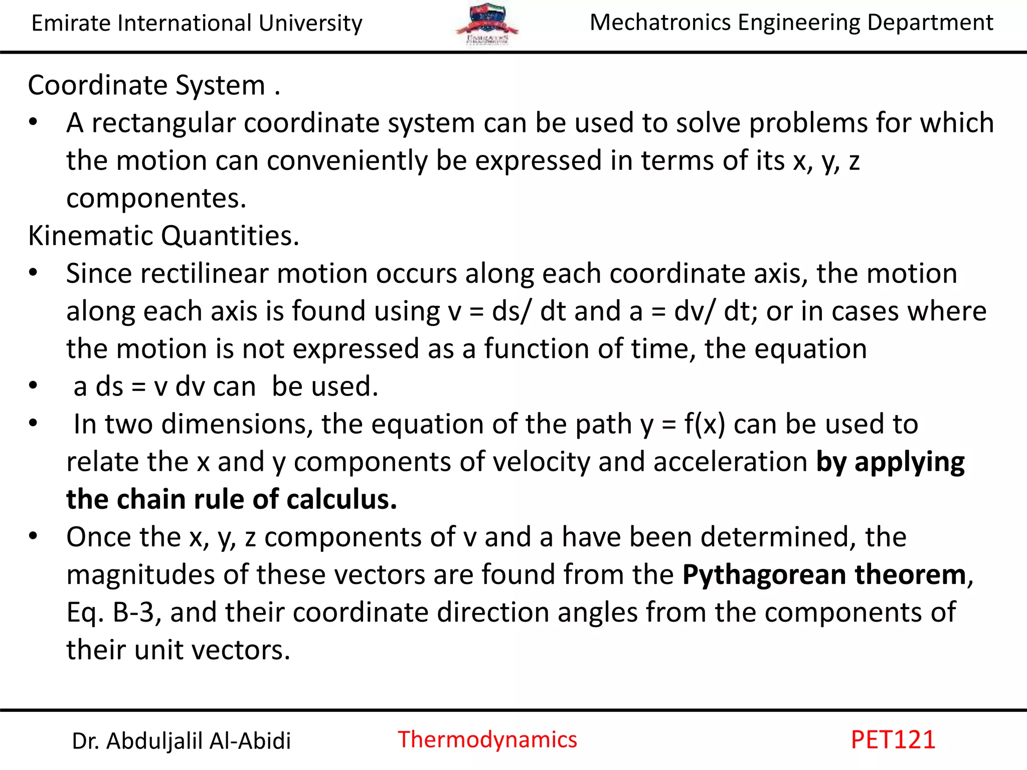 General Curvilinear Motion &Motion of a Projectile | PPTX
