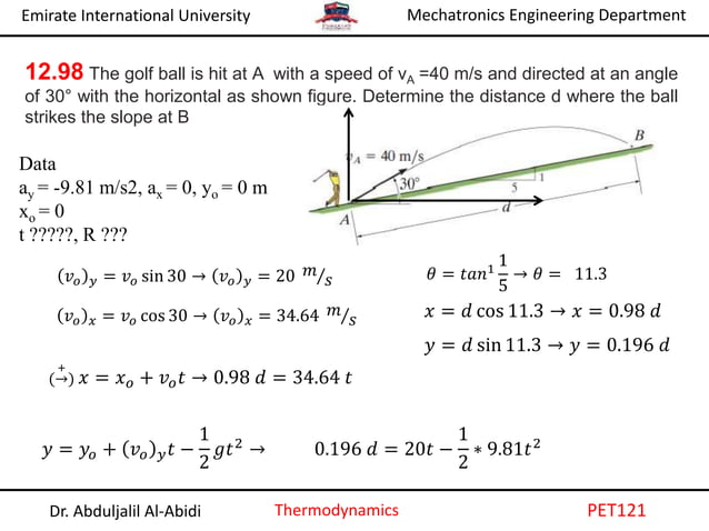 General Curvilinear Motion &Motion of a Projectile | PPTX