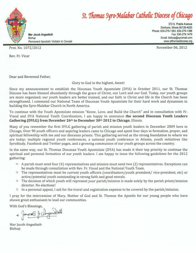 Dylg letter of bishop | PDF