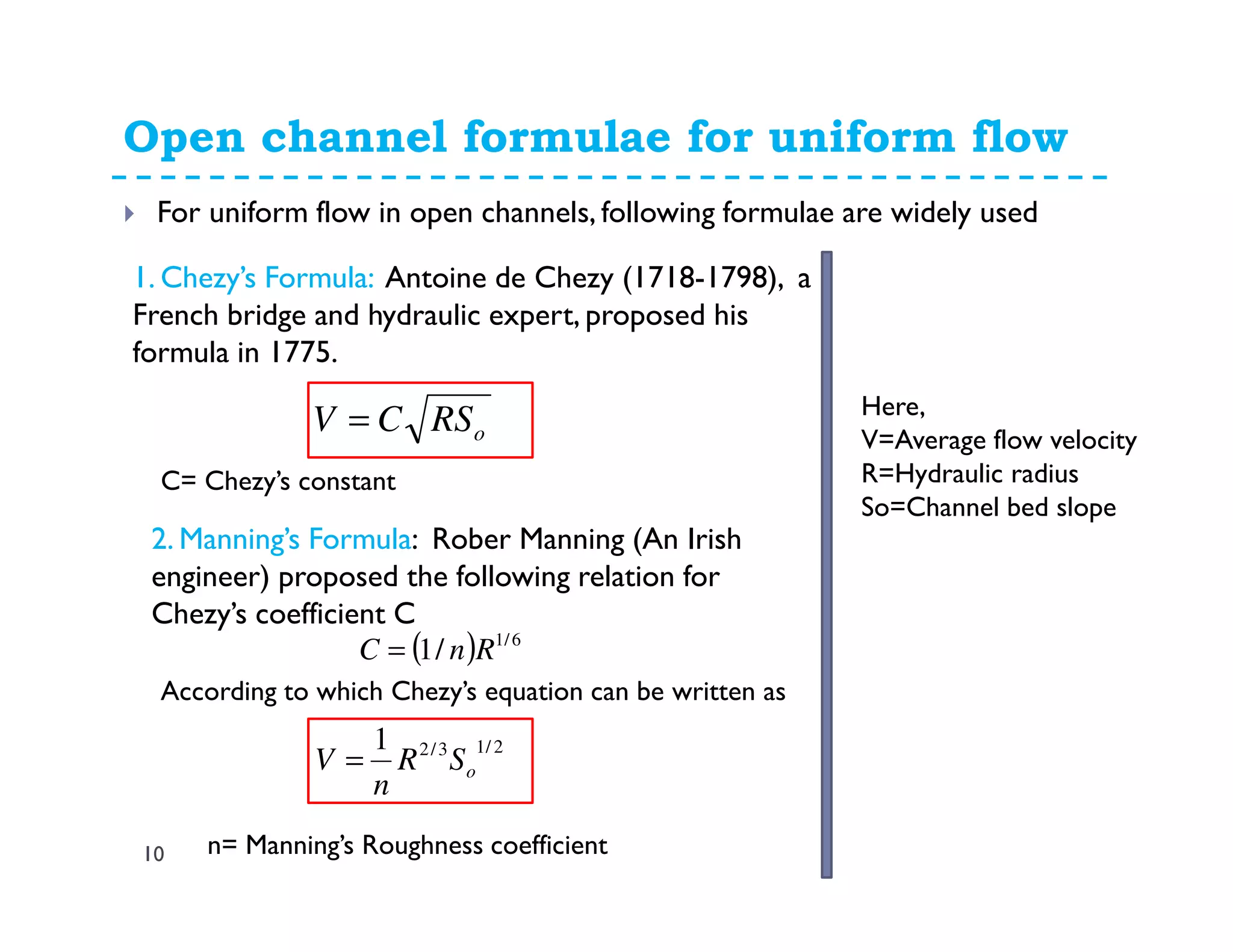 Dymanics of open channel flow | PDF
