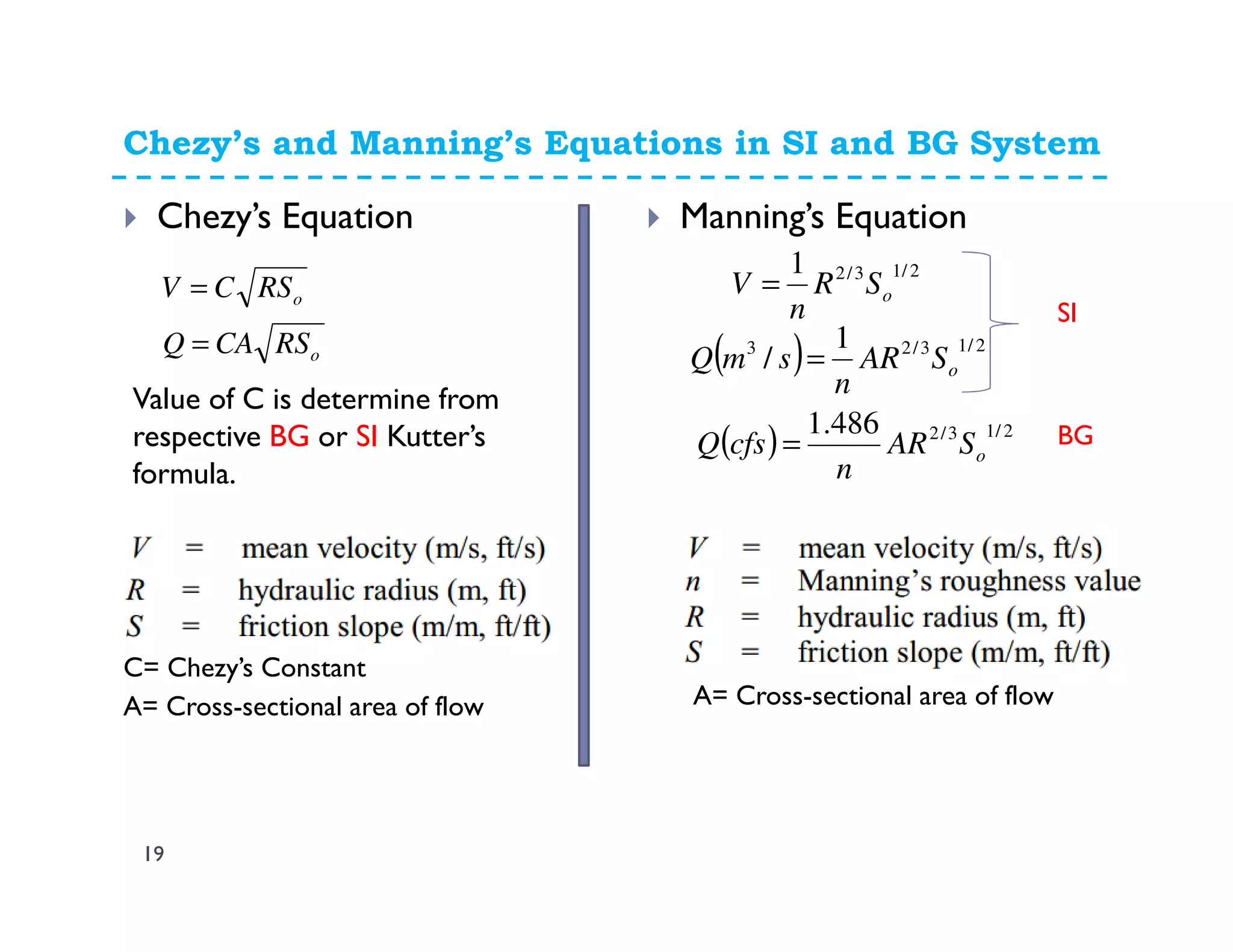 Dymanics of open channel flow | PDF