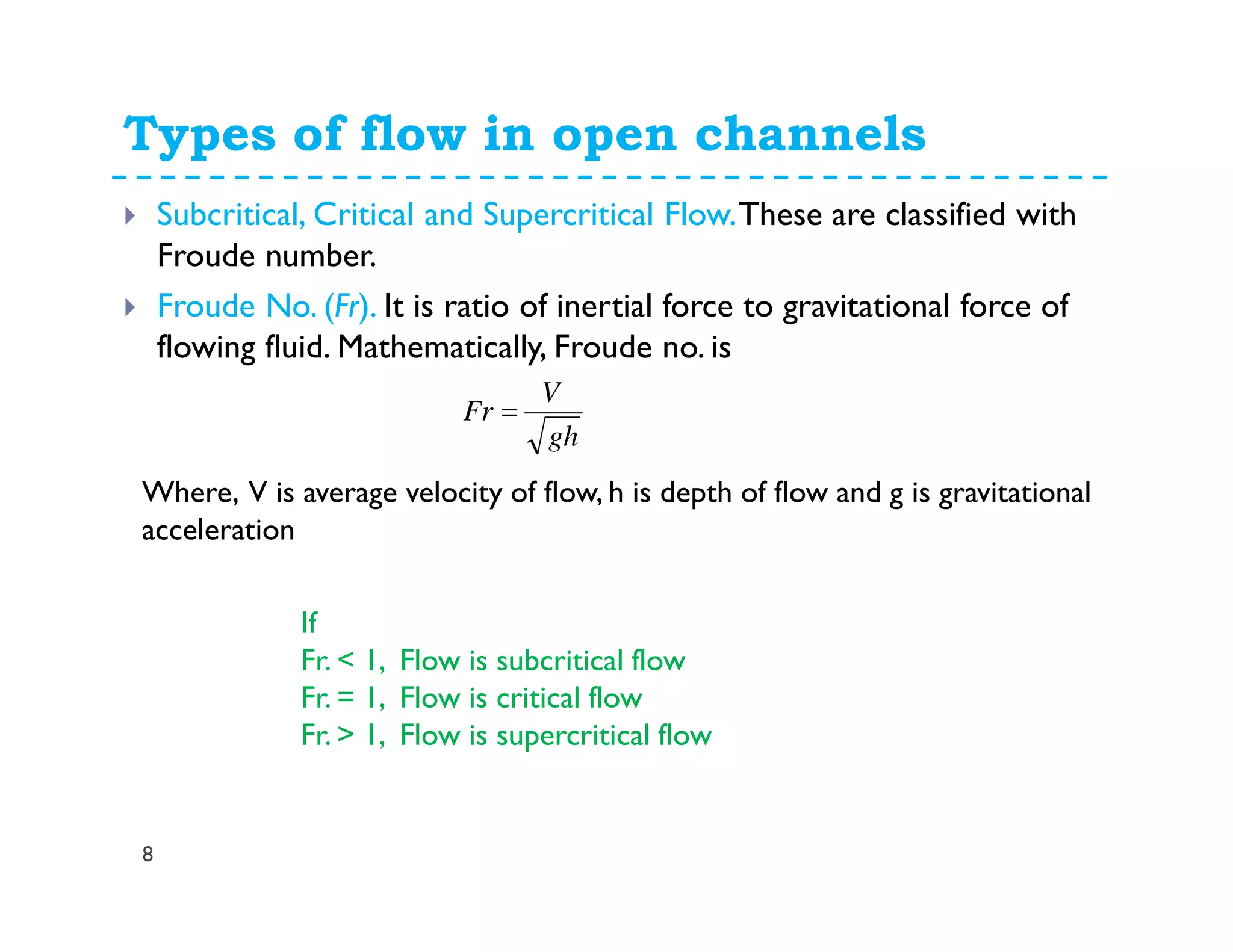 Dymanics of open channel flow | PDF