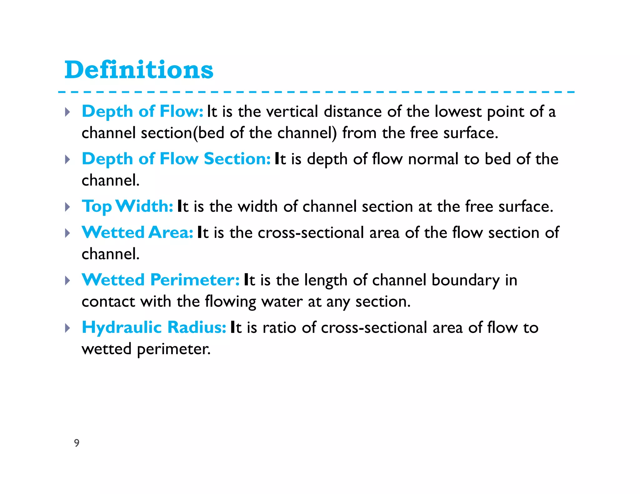 Dymanics of open channel flow | PDF