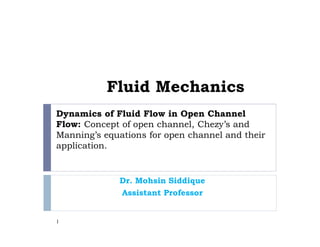 Dymanics of open channel flow | PDF