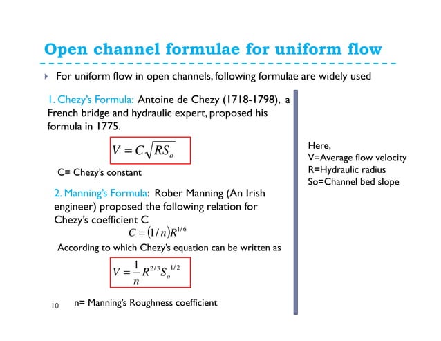 Dymanics of open channel flow | PDF