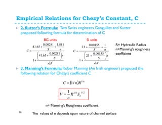 Dymanics of open channel flow | PDF