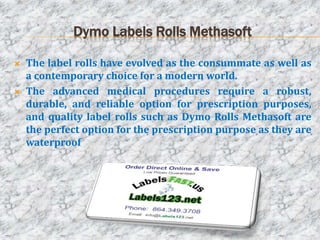 Dymo Labels Rolls Methasoft Provided By Labels123.net