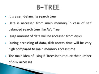 Dynamic multi level indexing Using B-Trees And B+ Trees | PPTX