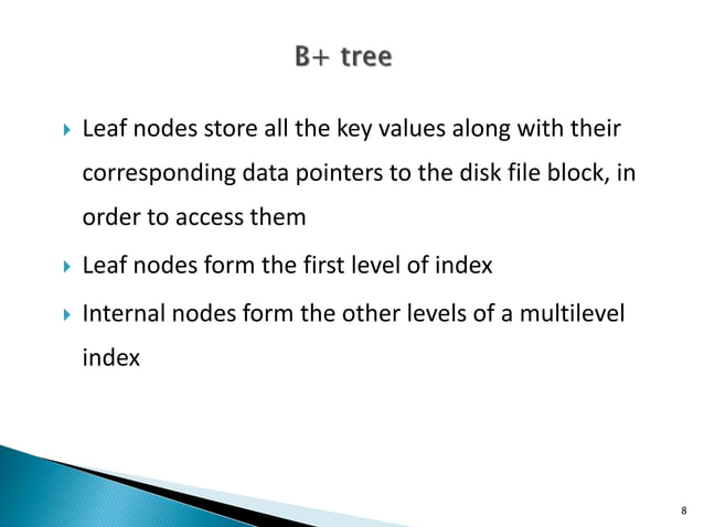 Dynamic multi level indexing Using B-Trees And B+ Trees Dynamic multi level indexing Using B-Trees And B+ Trees