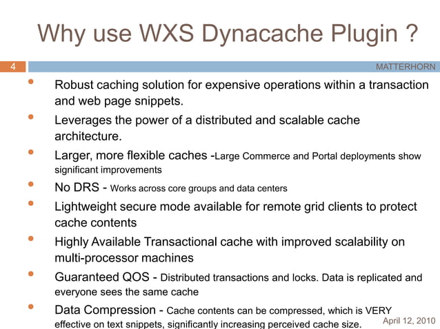 D Y N A C A C H E Wxs | PPT