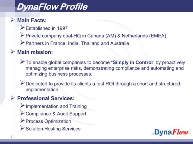 Overview of Dynaflow Solution | PPT