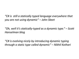 C# 4.0 dynamic | PDF