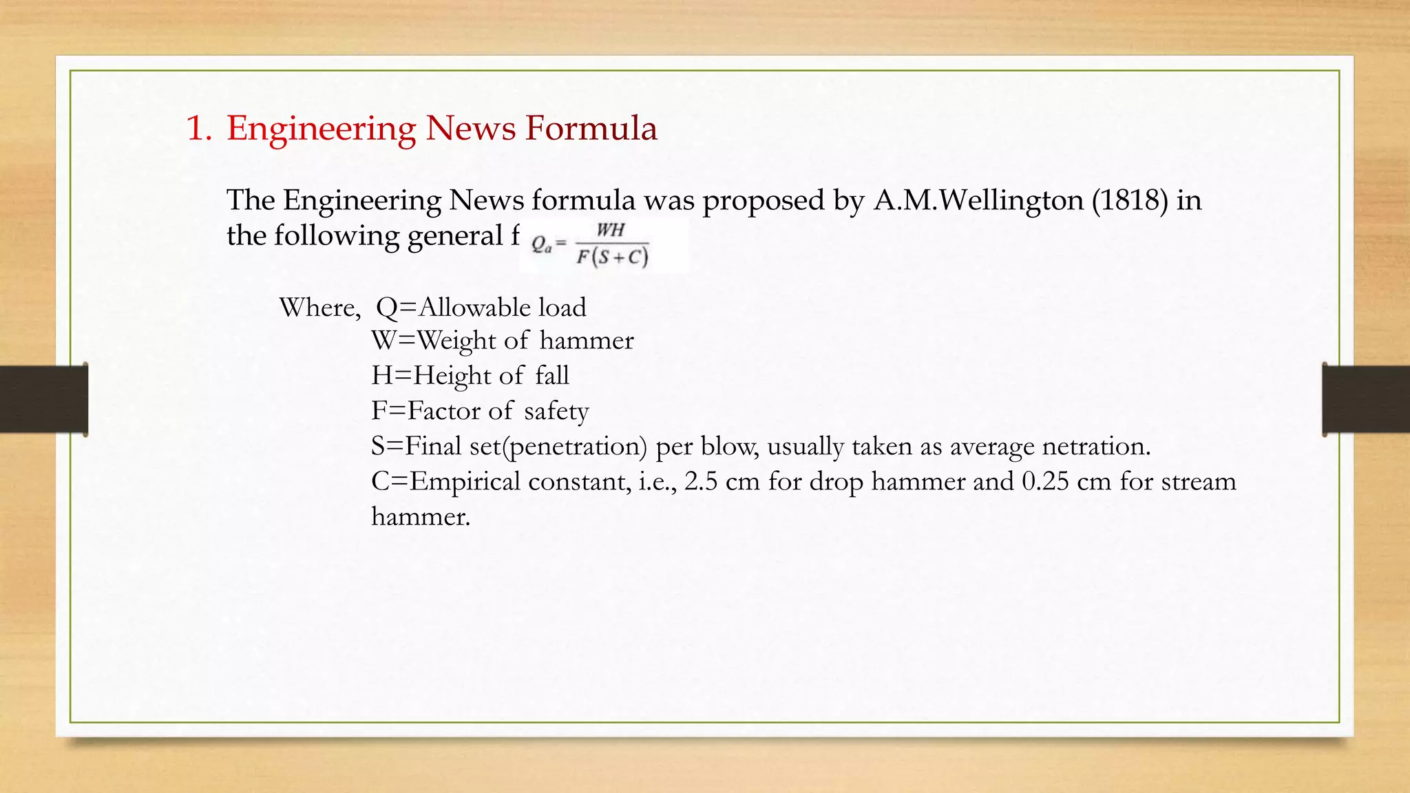 Dynamic Pile Formulae | PPTX