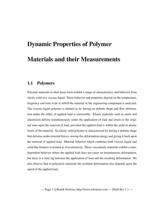 Dynamic Properties of Polymer Materials and their Measurements | PDF