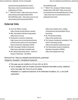 Dynamic positioning | PDF