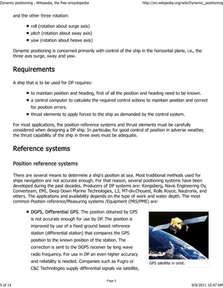 Dynamic positioning | PDF