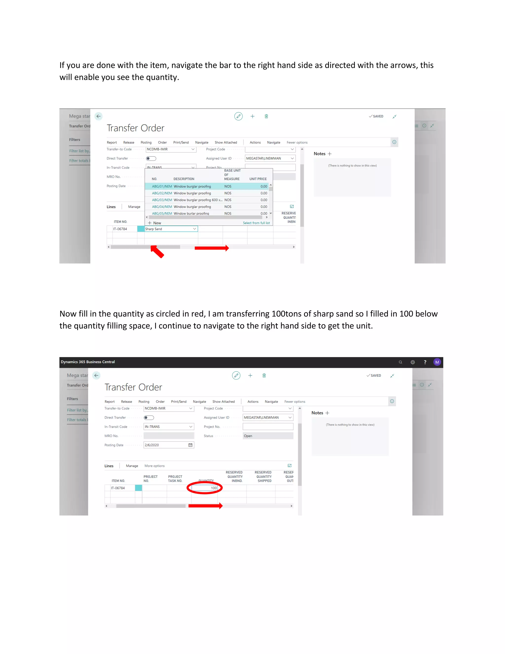 Dynamic 365 business central guild on material request and shipment | PDF