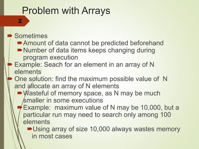 Dynamic allocation | PPT | Programming Languages | Computing