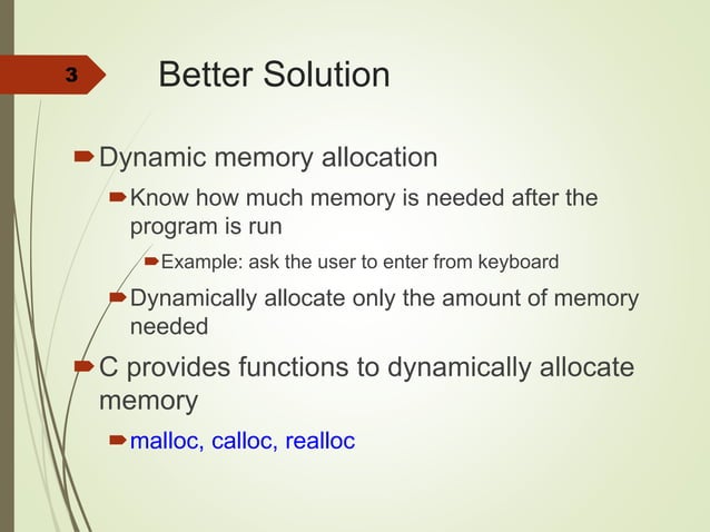 Dynamic allocation | PPT | Programming Languages | Computing