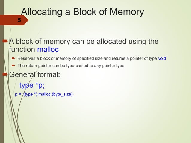 Dynamic allocation | PPT | Programming Languages | Computing