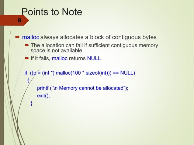 Dynamic allocation | PPT | Programming Languages | Computing
