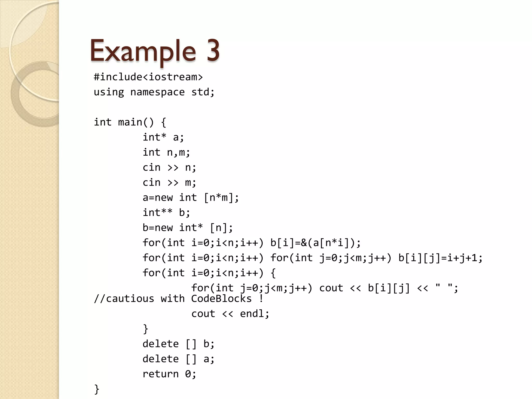 OOP 2012 - Hint: Dynamic allocation in c++ | PPT