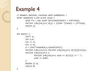 OOP 2012 - Hint: Dynamic allocation in c++ | PPT