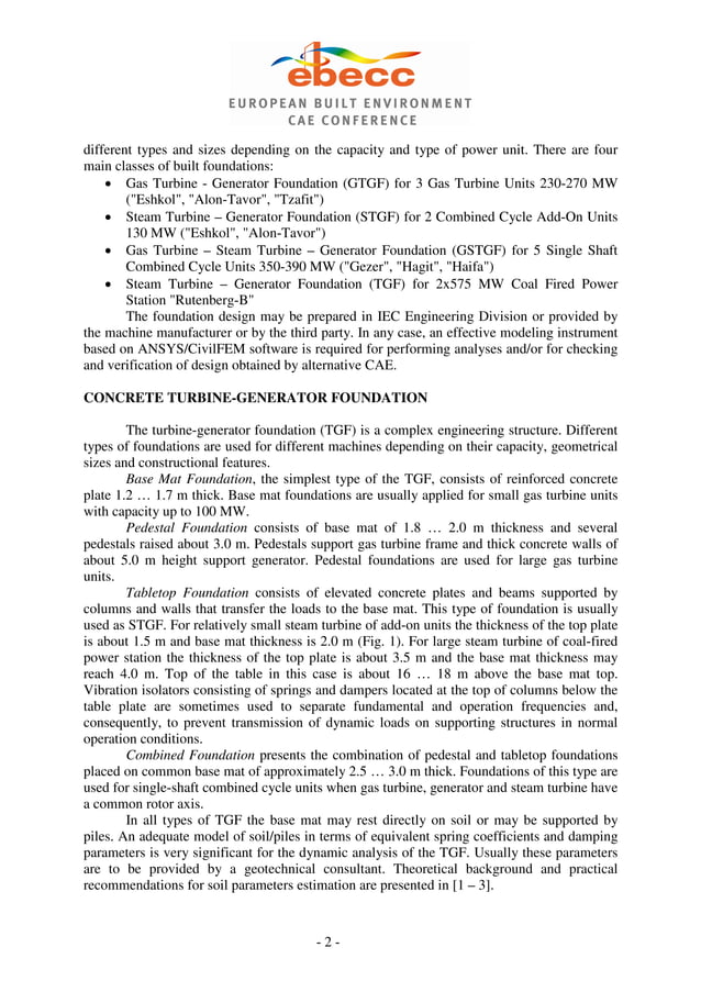 Dynamic analysis and structural design of turbine generator foundations ...