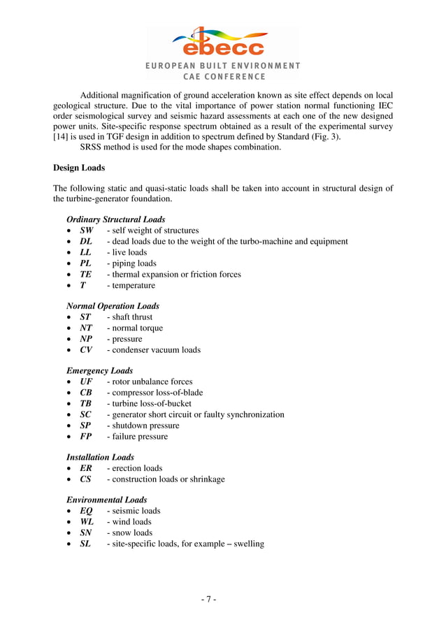Dynamic analysis and structural design of turbine generator foundations ...