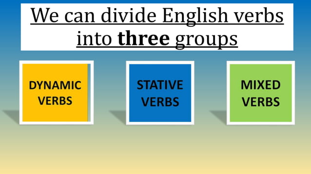 Dynamic and Stative Verbs use and grammar | PPTX